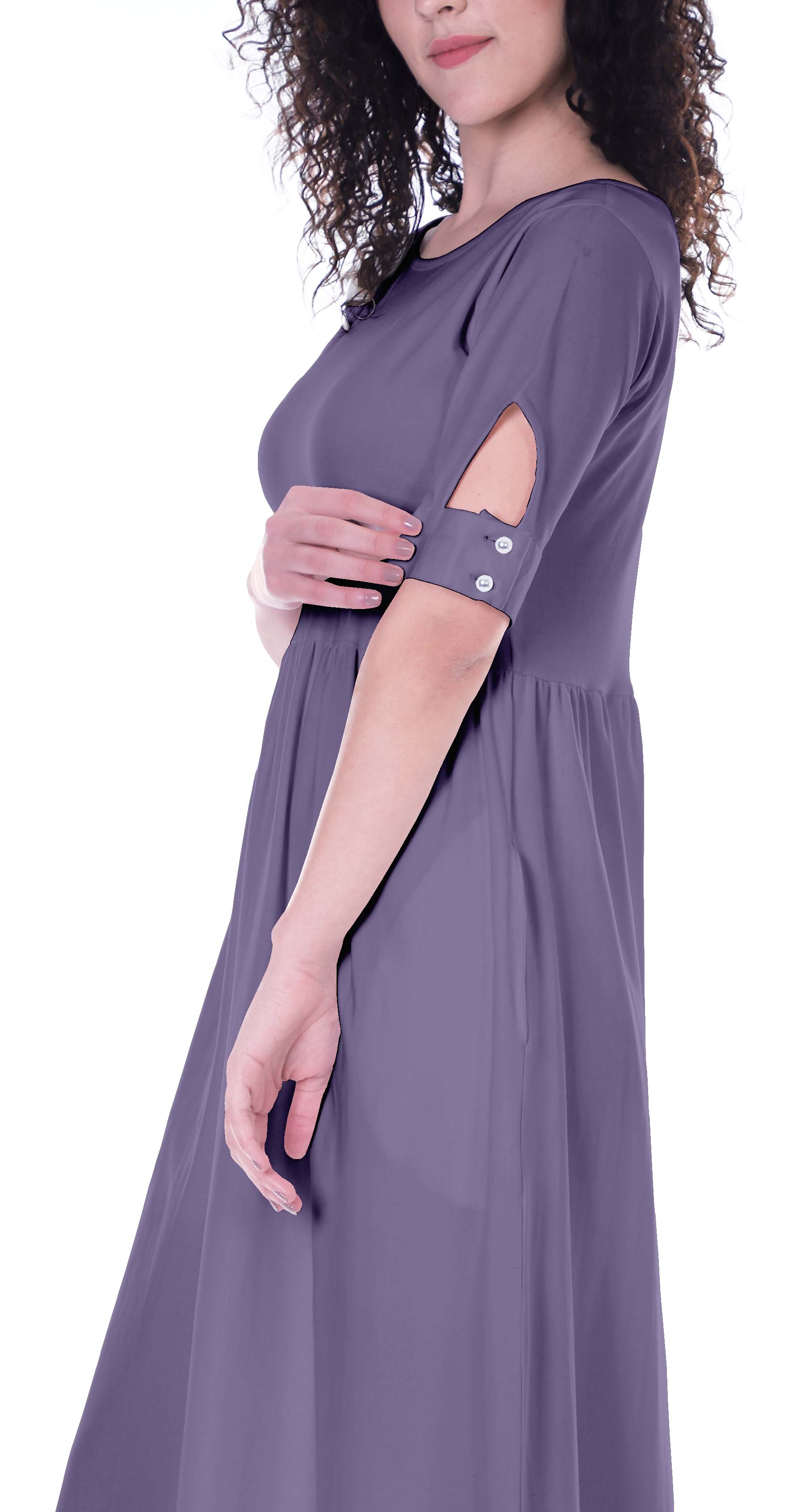Casual Dresses - Moomaya Womens Gathered Waist Dress Tea Length Dresses ...