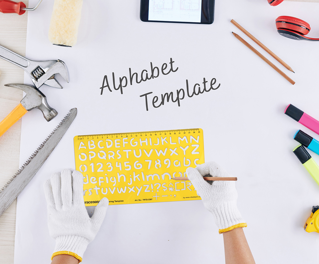 TRACEEASE ALPHABET LETTERING Template Drafting Tools Number Alphabet 