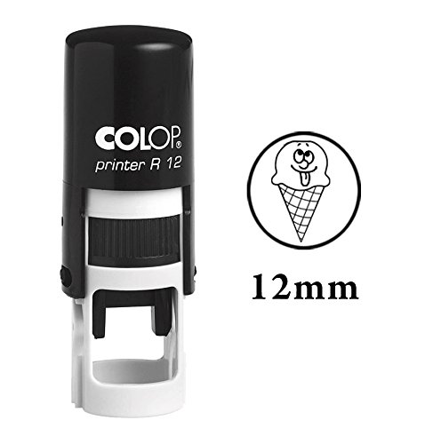 ICE CREAM Self Inking Mini Rubber Colop Round Decorative Teachers Stamp ...