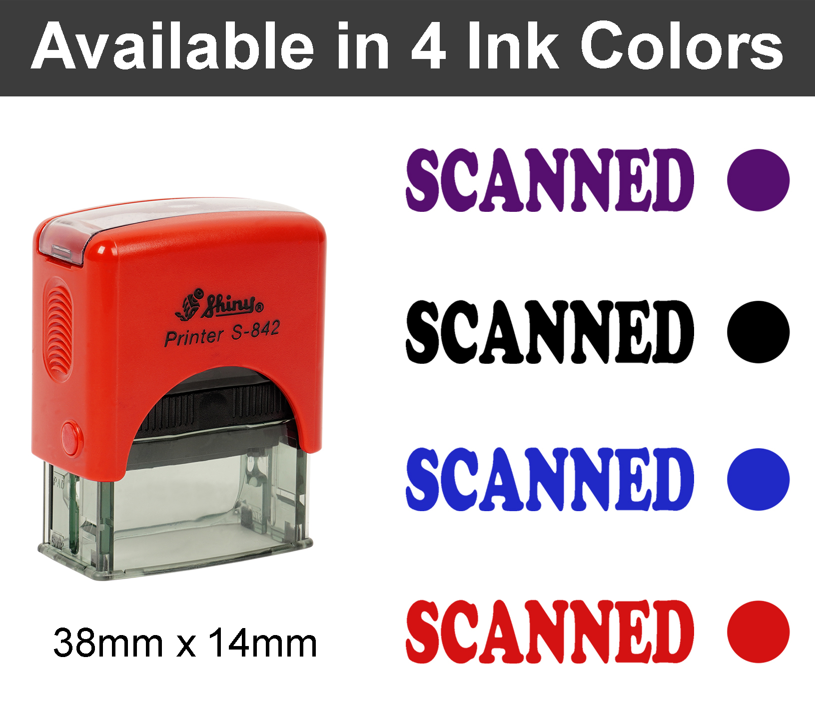 Printtoo SCANNED Self Inking Rubber Office Stamp Custom SHINY Stamps ...
