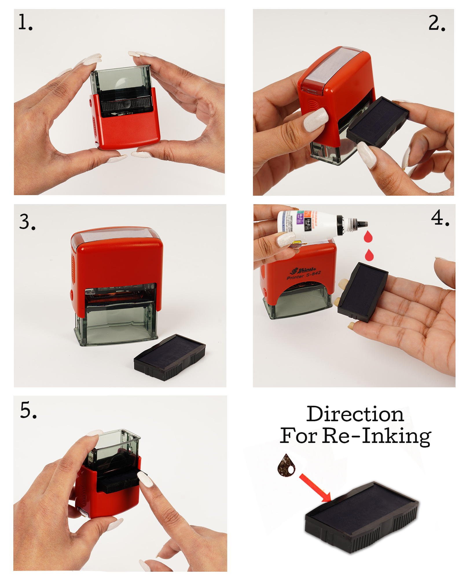 Printtoo SCANNED Self Inking Rubber Office Stamp Custom SHINY Stamps ...